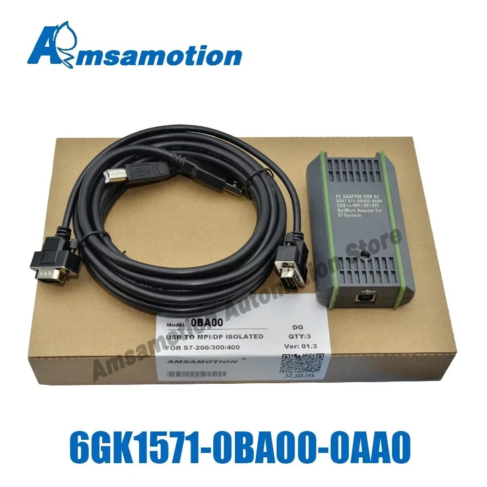 Кабель для программирования AMSAMOTION 6GK1571-0BA00-0AA0 USB-MPI для ПЛК Siemens
