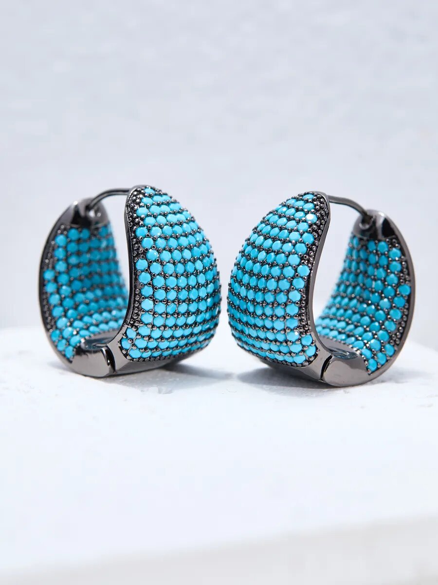 Серьги конго, кристаллы Swarovski, фианит