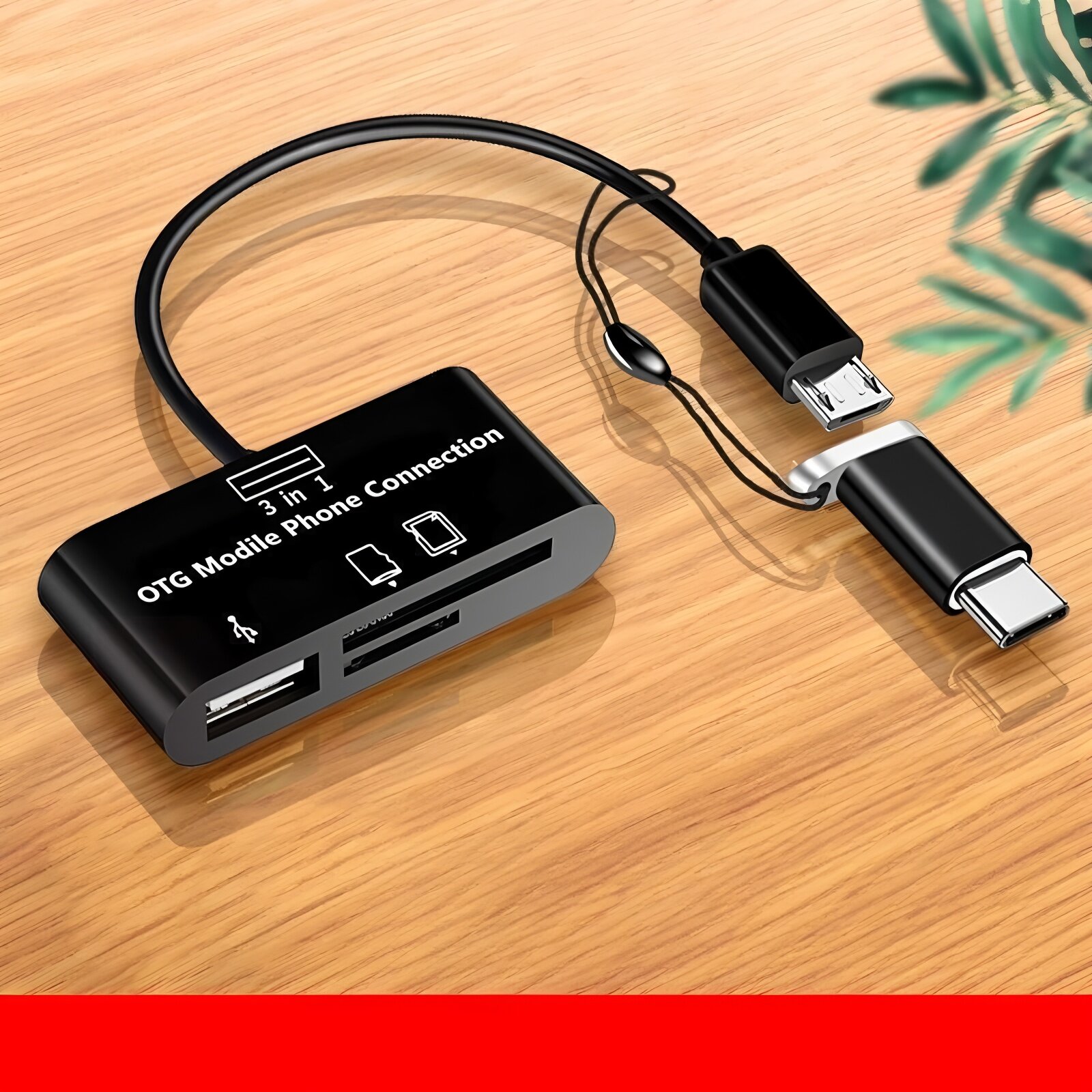 Картридер 4 в 1 универсальный USB Type C Micro USB, устройство для чтения SD-карт памяти, U-диск, OTG адаптер