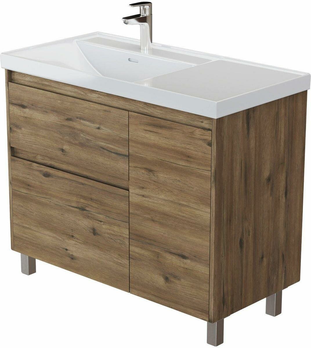 Тумба с раковиной Aquanet Nova Lite 2.0 90 L 365925 цвет Дуб рустикальный