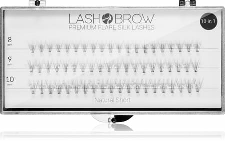 Ресницы накладные Lash Brow Premium Flare Silk Lashes, натуральные короткие, 60 пучков