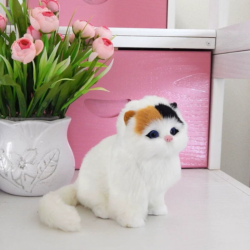 Имитация кота, плюшевая игрушка-кошка, котенок, модель маленького животного, издающая мяук, подарок на день рождения,