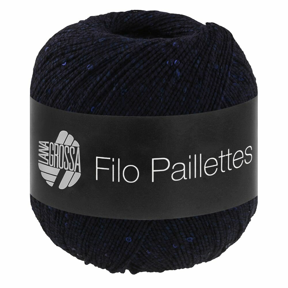 Пряжа для вязания Lana Grossa Filo Paillettes (15 Nachtblau) 3 мотка по 50 г/155 м