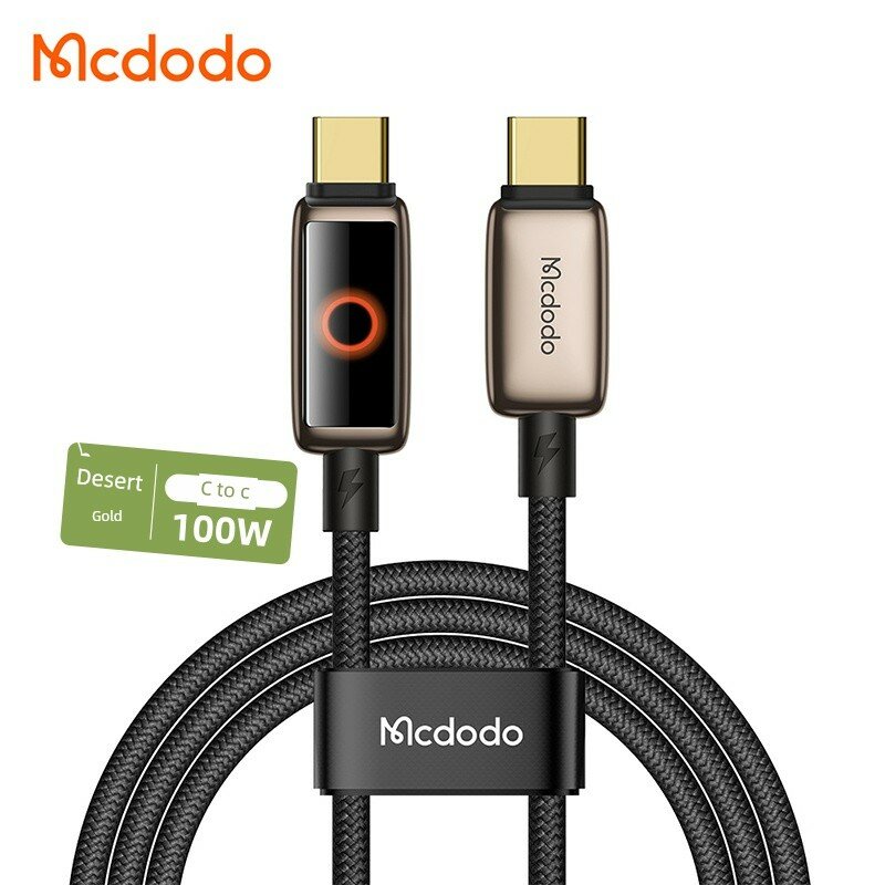 Песочный золотой кабель C-to-C PD100W для Apple 15/16, MacBook и устройств с разъемом C-Type - 1.2м