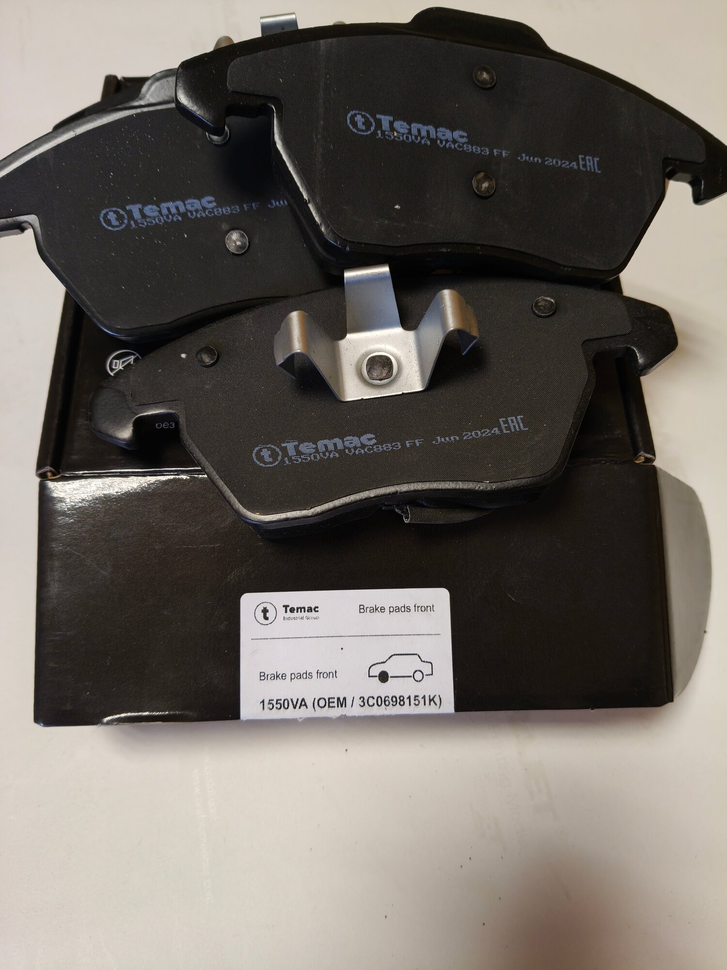 Тормозные колодки с датчиком Temac 3C0698151K, передние, для Skoda Octavia/Volkswagen Polo/Skoda Rapid