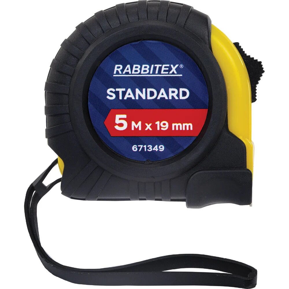 Рулетка измерительная RABBITEX 5,0мх19мм, Standard, обрезиненный корпус