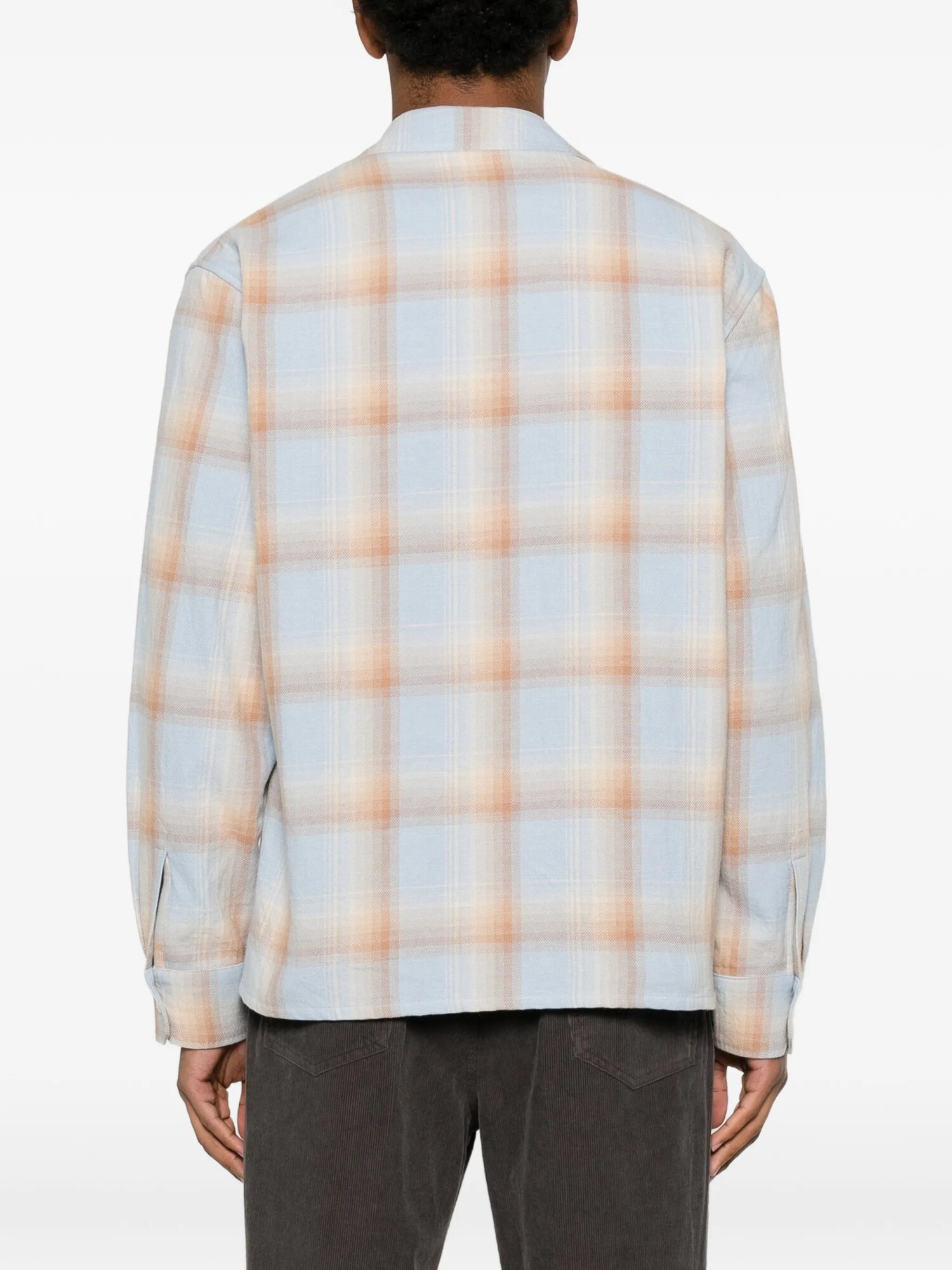 Рубашка Second/Layer Logan ombre checked shirt, размер M, blue — фото 1