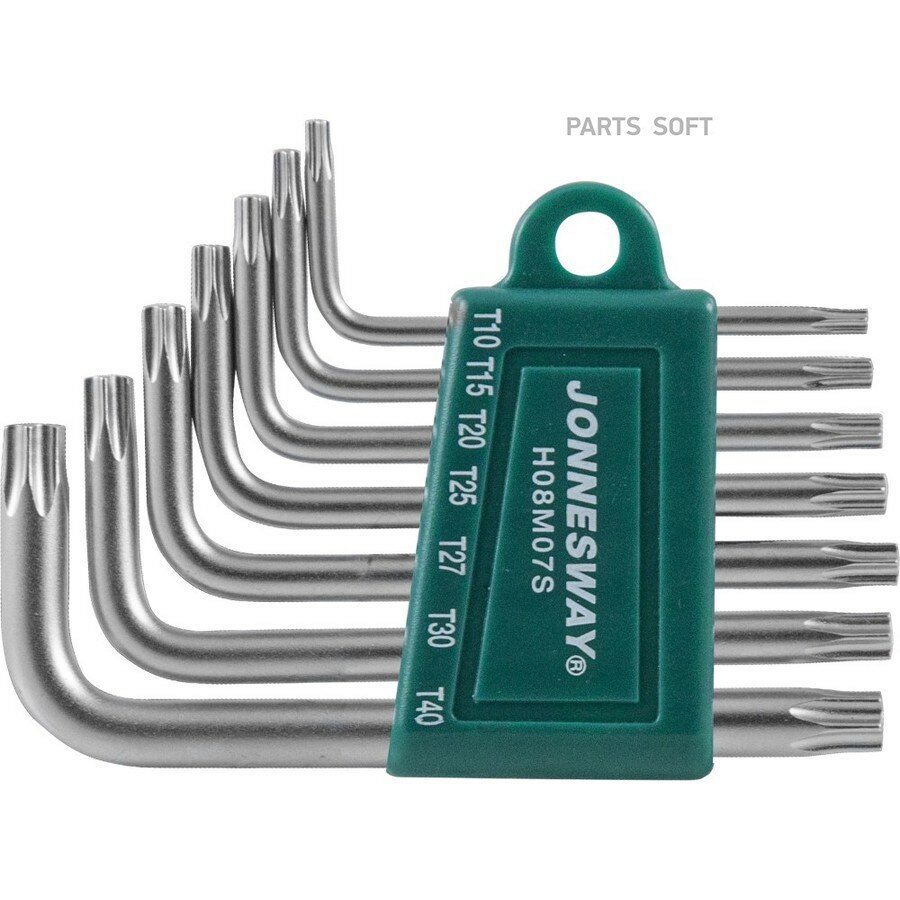 РРѕРРїР»РµРєС‚ СѓРіР»РѕРІС‹С… РєР»СЋС‡РµР№ TORX Р10-Р40, 7 РїСЂРµРРРµС‚РѕРІ S2 РР°С‚РµСЂРёР°Р» от официального дистрибьютора, JONNESWAY, артикул H08M07S