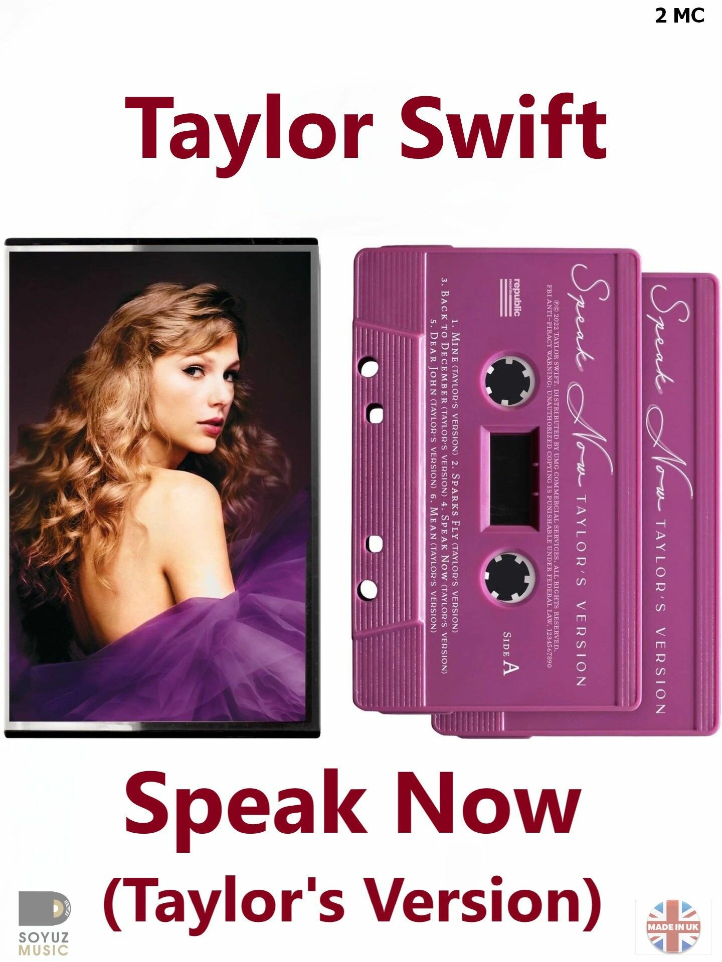 TAYLOR SWIFT. Speak Now Taylors Version (2xMC/Аудиокассета/Импорт UK)