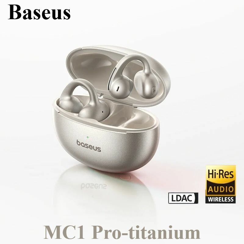 Baseus MC1 Pro Беспроводные наушники с зажимом для ушей Bluetooth 6.0 Hi-Res с 4 микрофонами ENC