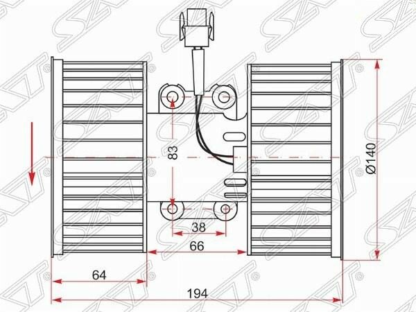 Мотор отопителя салона SAT ST-64118372797 слева руль BMW 3-Series 98-06