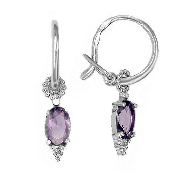 Серьги, серебро, 925 проба, родирование, фианит, кристалл