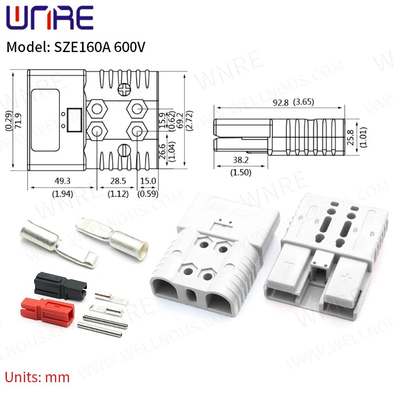Разъем для аккумулятора SZE160A 600В SZE160A gray