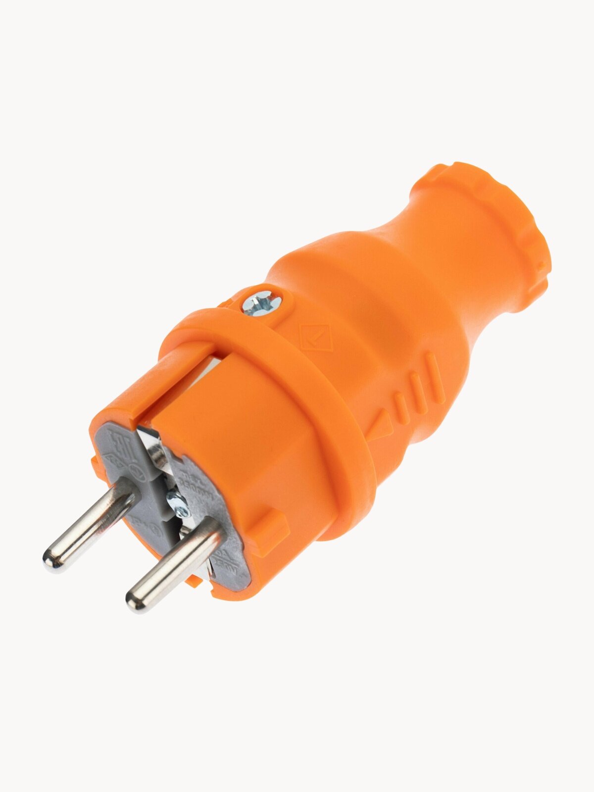 Вилка электрическая прямая с влагозащитой и заземлением, каучуковая ароматизированная, 0,75-2,5 кв. мм 250 В/16 А REXANT