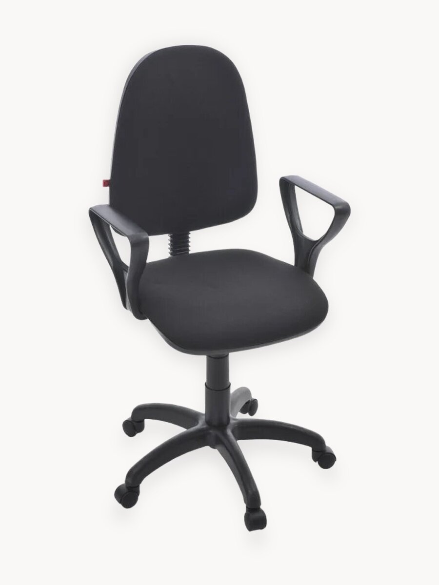 Кресло офисное Фабрикант Ткань, Мебельная, ТК-1 черный, г/п 140, ПВМ, PL 600, гольф, ролик Престиж кресло, взрослого