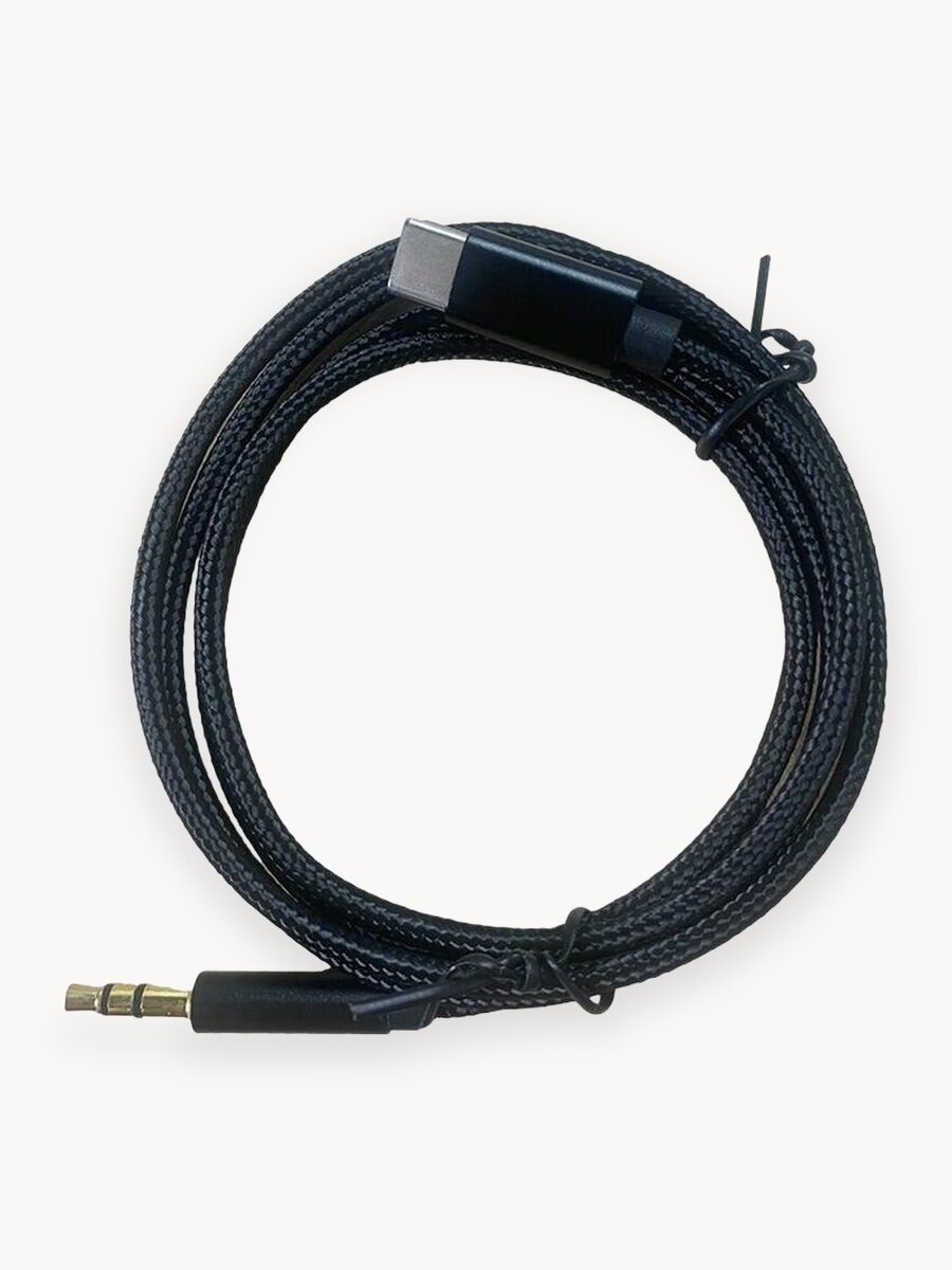 Шнур Aux 3.5 jack - Type-C, тканевая оплетка, для телефона 1м