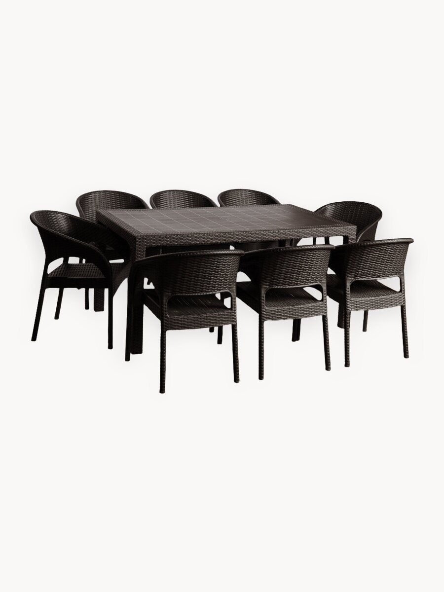 Комплект мебели для дачи Мир Дачника "Панама Макси", 8 мест, устойчивый к влаге, цвет венге