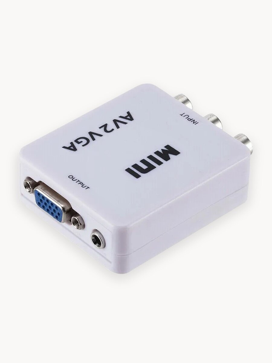 Переходник AV RCA на VGA адаптер конвертер AV RCA CVSB L/R на VGA, 1080P для монитора, телевизора, ноутбука, компьютера, PS3, Xbox, PC