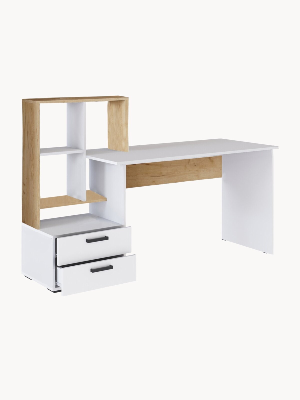 Стол компьютерный Микон СКМ-5 дуб крафт золотой/белый