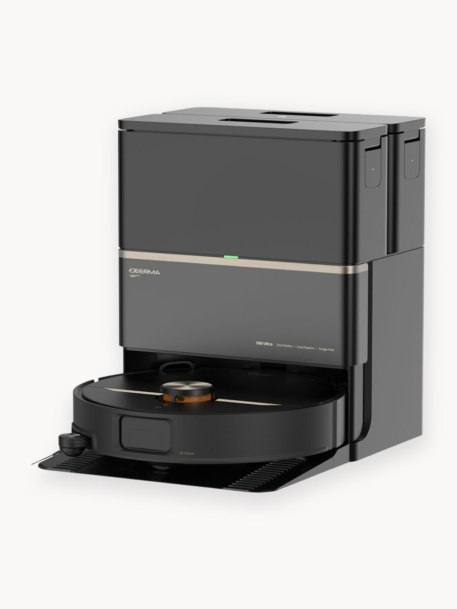 Робот-пылесос DEERMA X80 Ultra, автономная док-станция, 23000 Па Мощность всасывания, сушка салфетки и станции