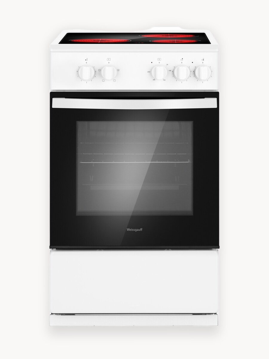 Электрическая плита Weissgauff WESM 5140 W, объем 55 литров, 3 Hi-Light конфорки