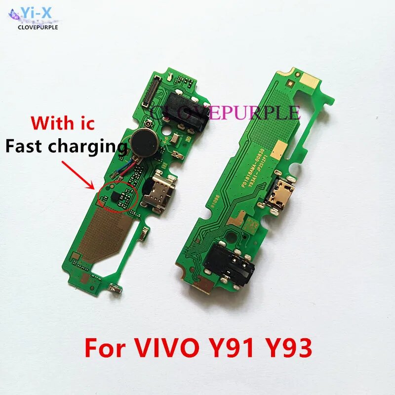 1 шт. для Vivo Y91 Y93: гибкий кабель USB-разъема зарядки, плата USB-порта зарядки с микросхемой, запчасти для ремонта