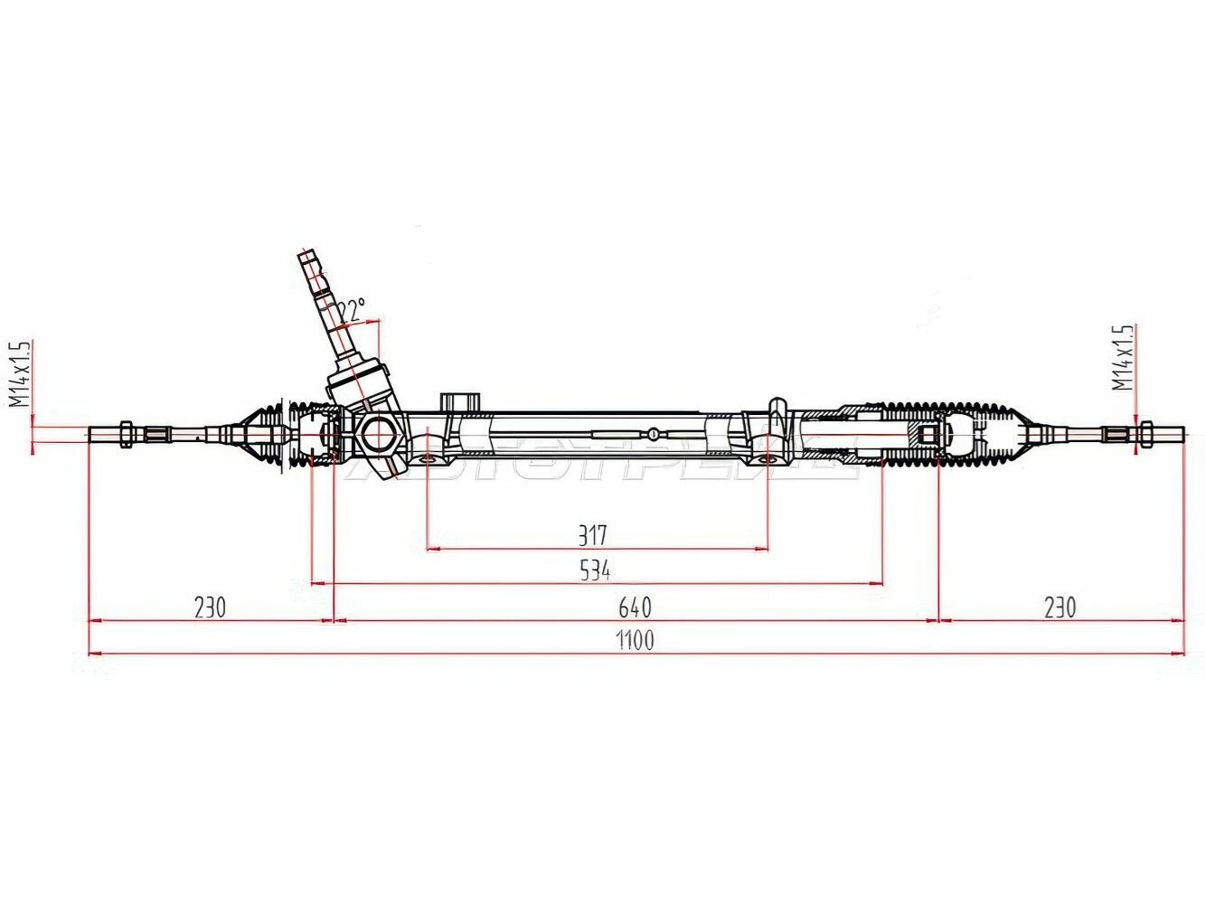Рейка рулевая для Ниссан Кашкай, ИксТрейл, Рено Каджар арт ST480014BA0A SAT