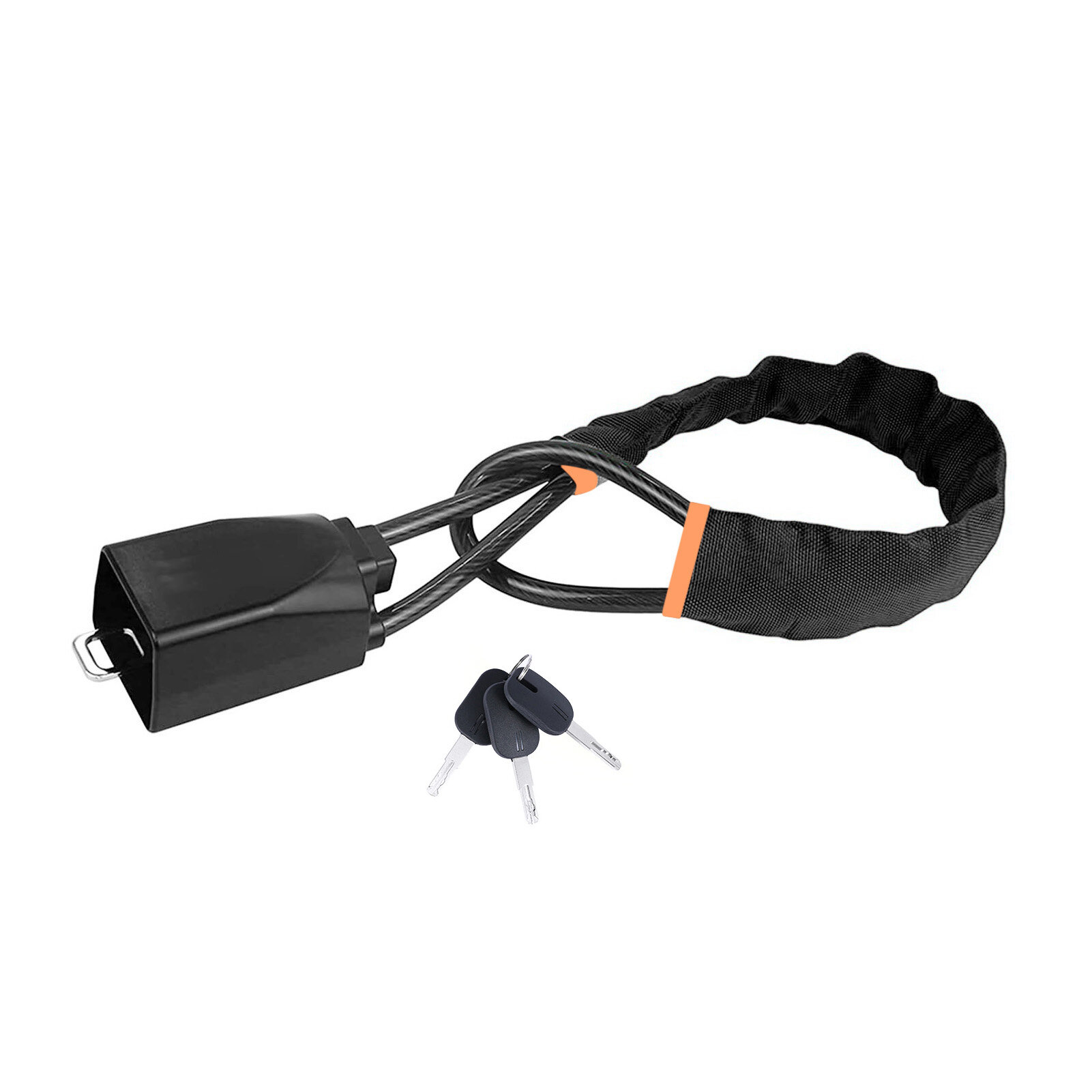 Блокировка рулевого колеса, универсальный противоугонный замок для ремней безопасности с 3 ключами для легкового автомобиля, внедорожника, фургона, гольф-кара, грузовика, черный.