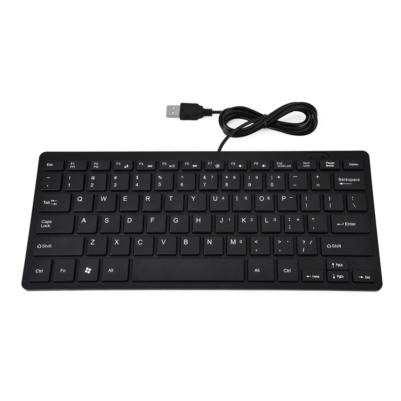78 Keys Ultra Thin Mini USB Wired Keyboard for Desktop Computer Laptop PC (Black)