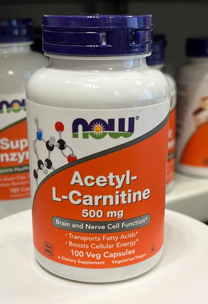 NOW Acetyl L-Carnitine 500 mg, Ацетил-L-карнитин, 100 капсул