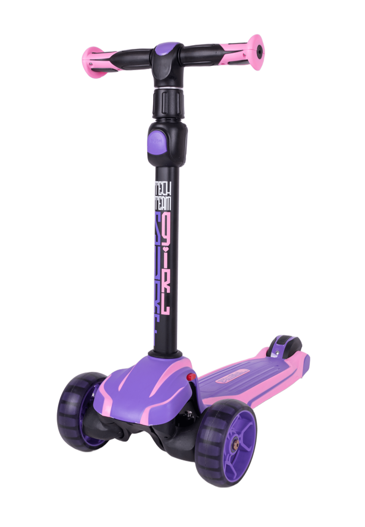 Трёхколёсный самокат Tech Team "Surf Girl", от 3 лет, до 50кг - Pink/Purple