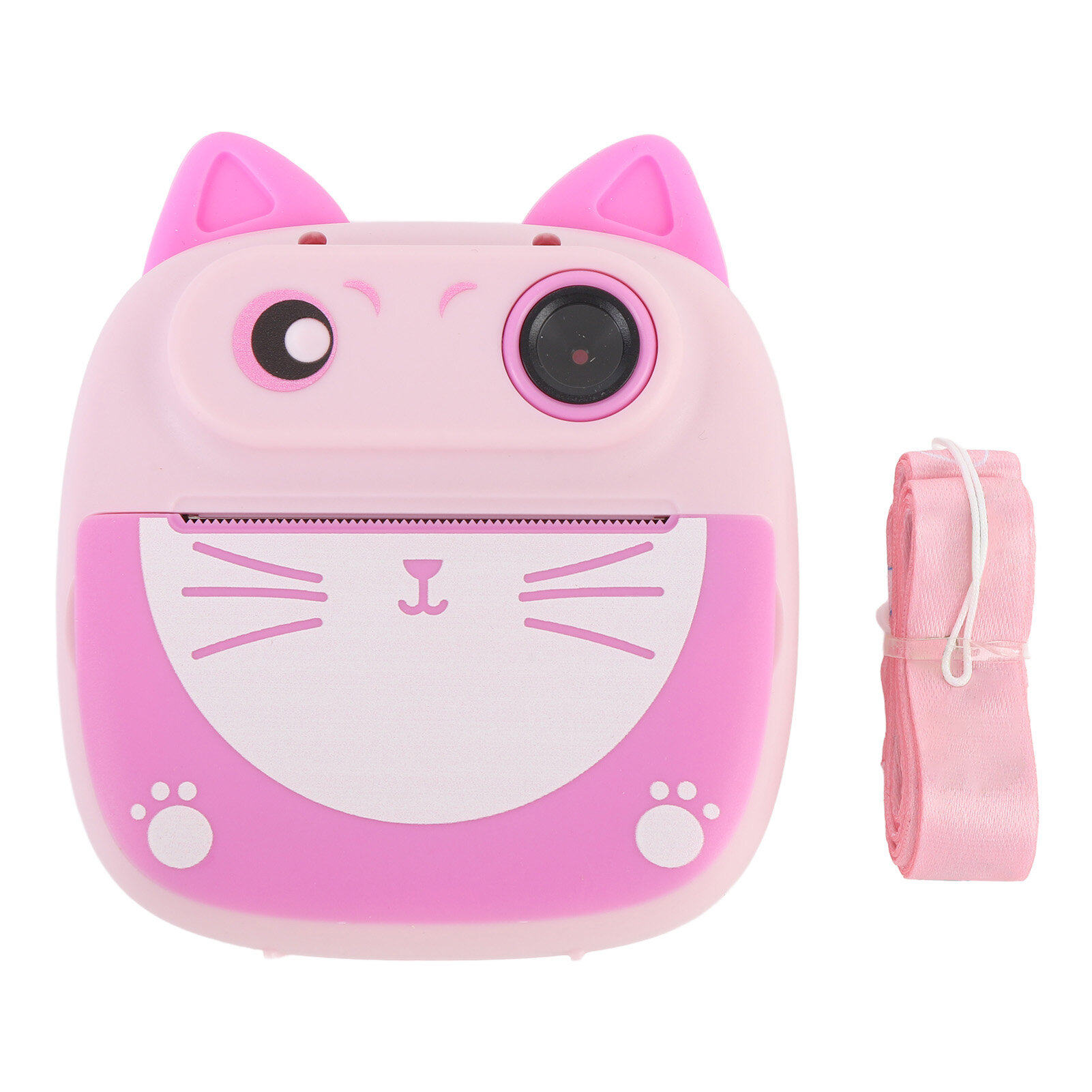 Камера мгновенной печати 20 Мп HD с двумя объективами для селфи, 4-кратным зумом, 2-дюймовым экраном, компактной дорожной камерой с 3 рулонами бумаги для печати для мальчиков и девочек, розового цвета