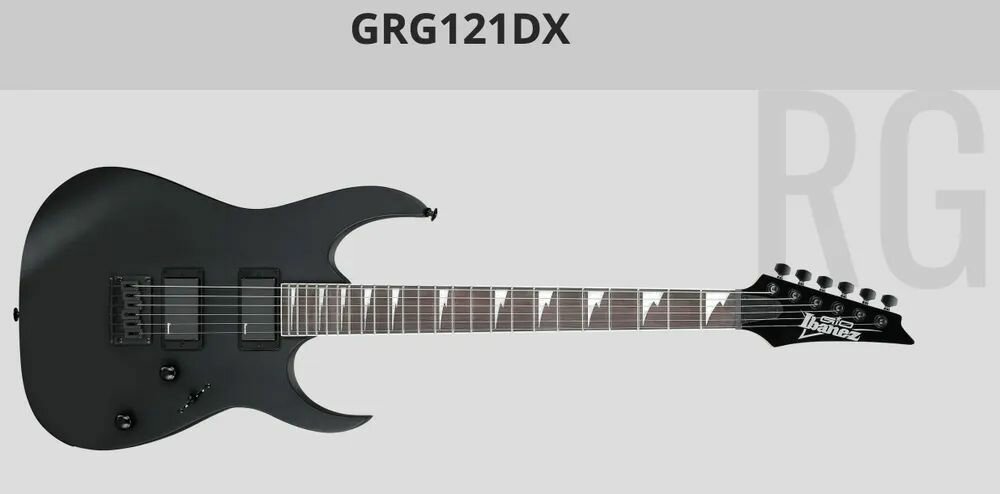 IBANEZ GIO GRG121DX-BKF BLACK FLAT электрогитара, цвет чёрный матовый