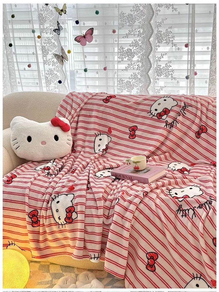 Шаль-одеяло "hello ketty" 100x150cm/150x200cm/200x230cm