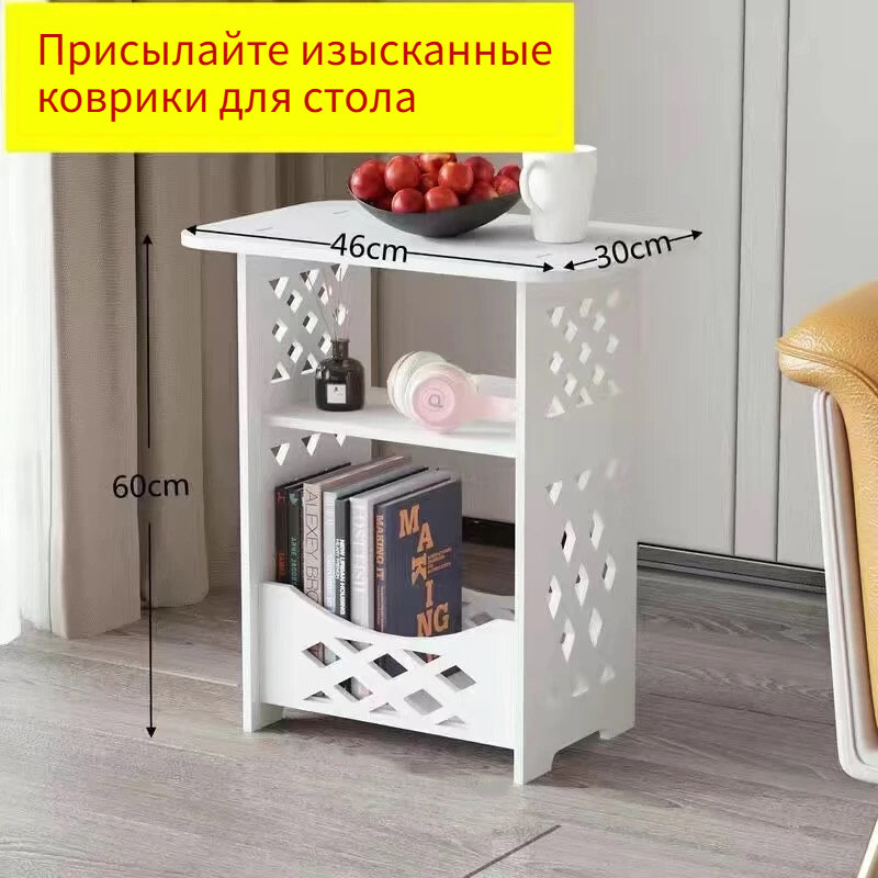 Тумба прикроватная, угловая, с доводчиком, ABS пластик, глянцевая, 46X30X60см