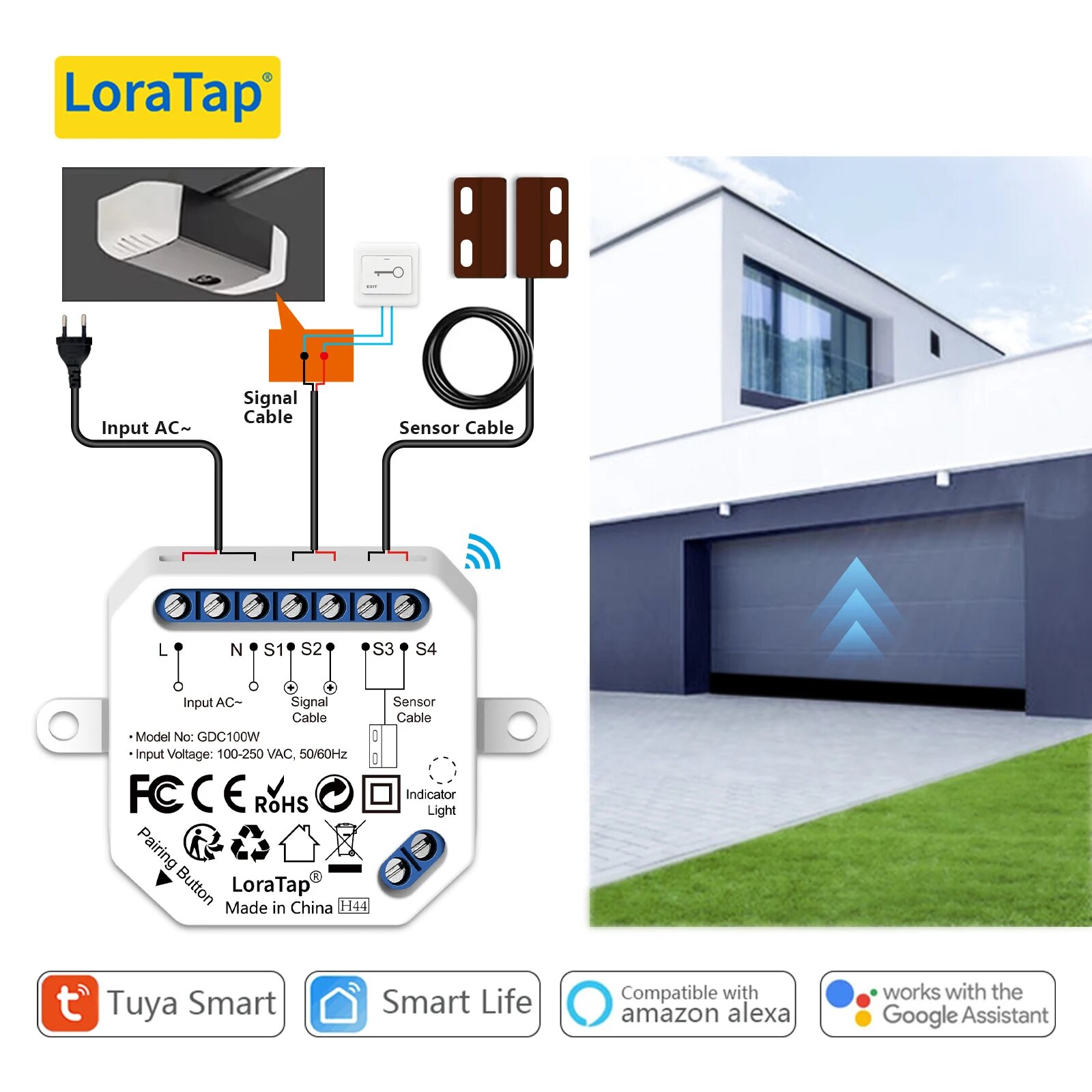 LoraTap Wi-Fi контроллер для гаражных ворот EU Standard
