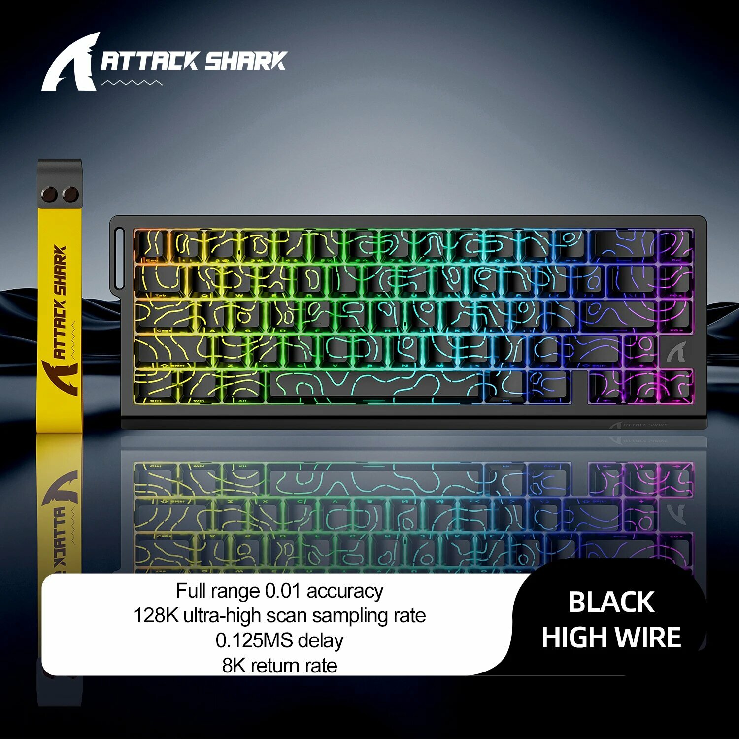 Attack Shark X68HE Проводная игровая клавиатура Black Line Keyboard