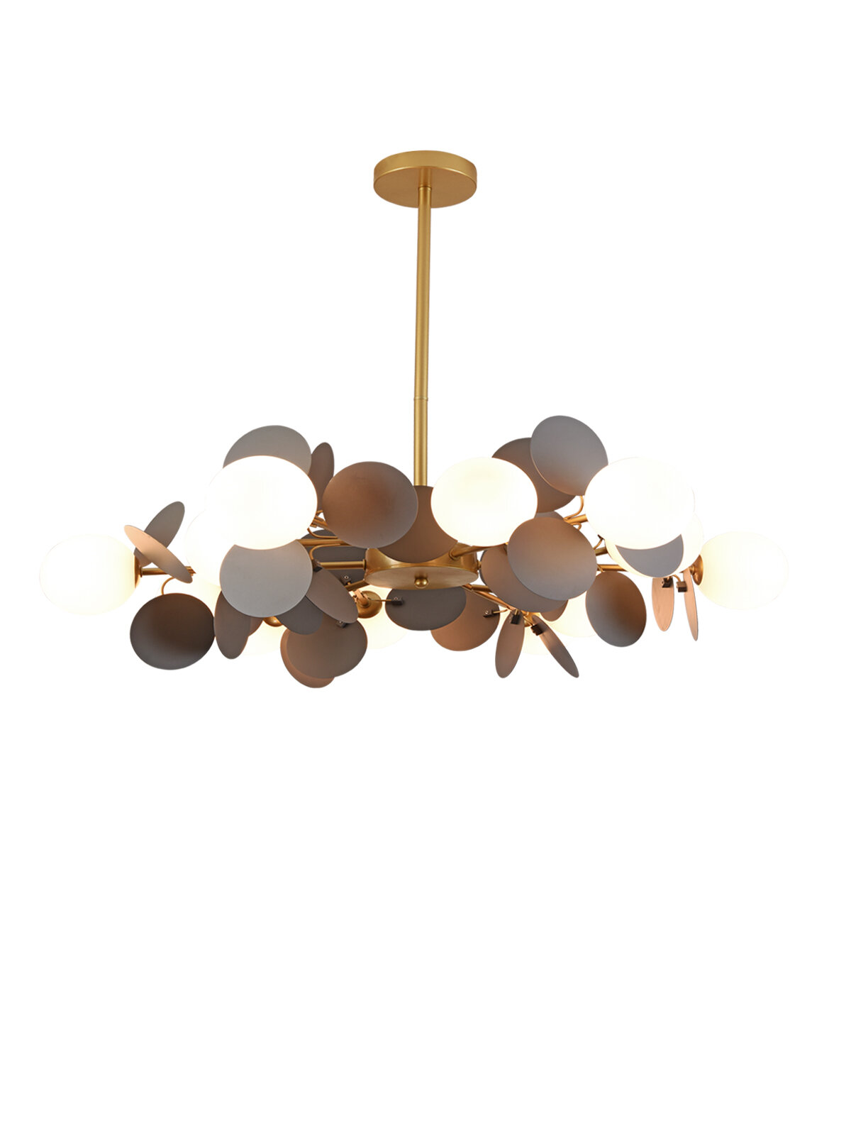 Современная роскошная люстра для спальни и гостиной, серая/12 ламп