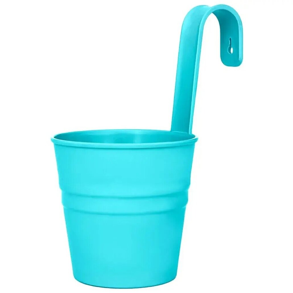 Кашпо-ведро настенное с краном-распределителем, пластик, бирюзовый, 135х250 мм