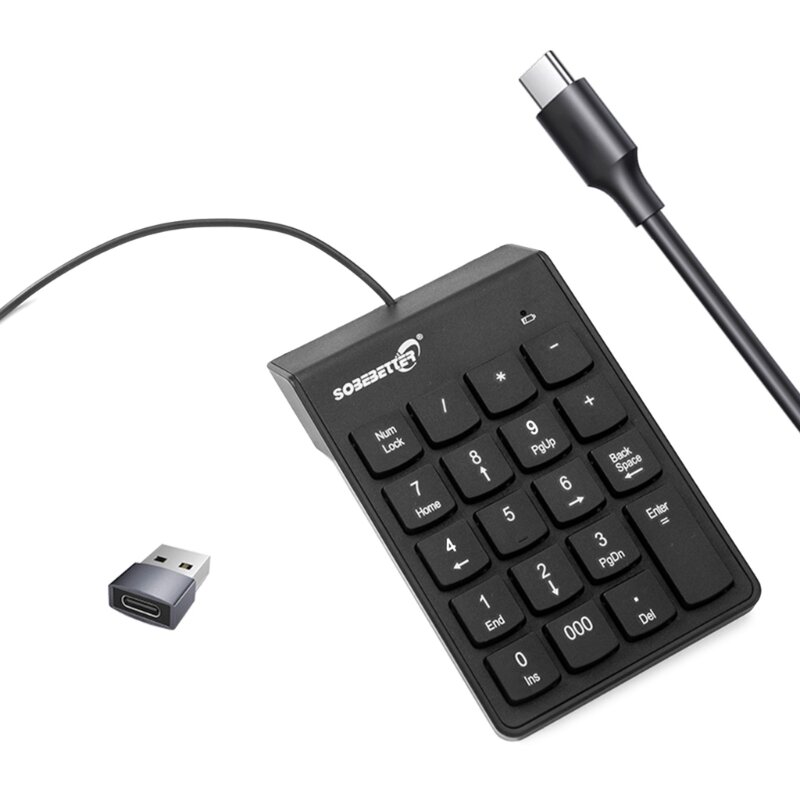 19-клавишная механическая цифровая клавиатура типа C/USB, цифровая клавиатура, подходящая для финансового бизнес-ноутбука, цифровая клавиатура