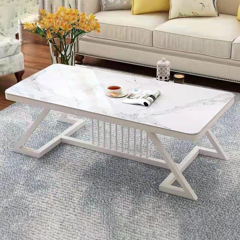 Современный минималистский журнальный столик из кованого железа, небольшой длинный стол из бытового закаленного стекла