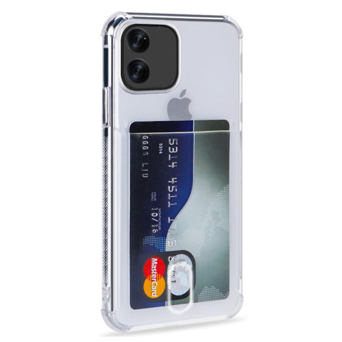 Чехол силиконовый для iPhone 11 (6.1), с карманом для карты, X-CASE, прозрачный