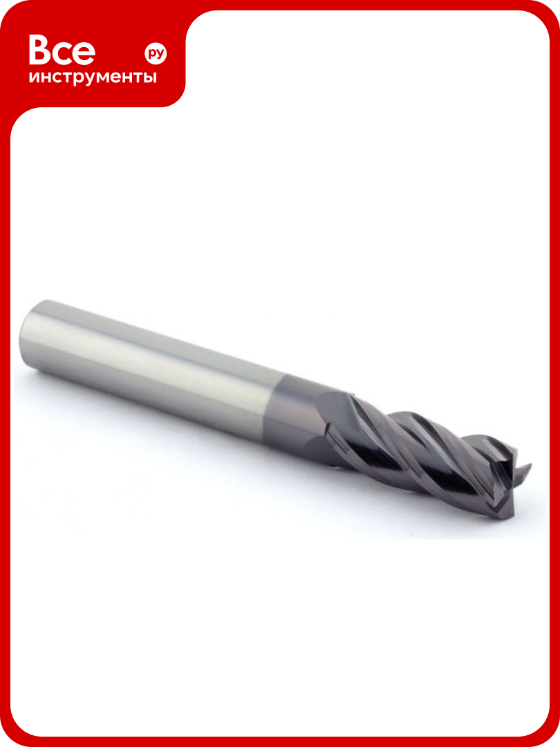 Фреза концевая твердосплавная по металлу CNCINS PMK8. Z4.10.22.72.35. F025. TiAlN, Защитная фаска 0,25x45°