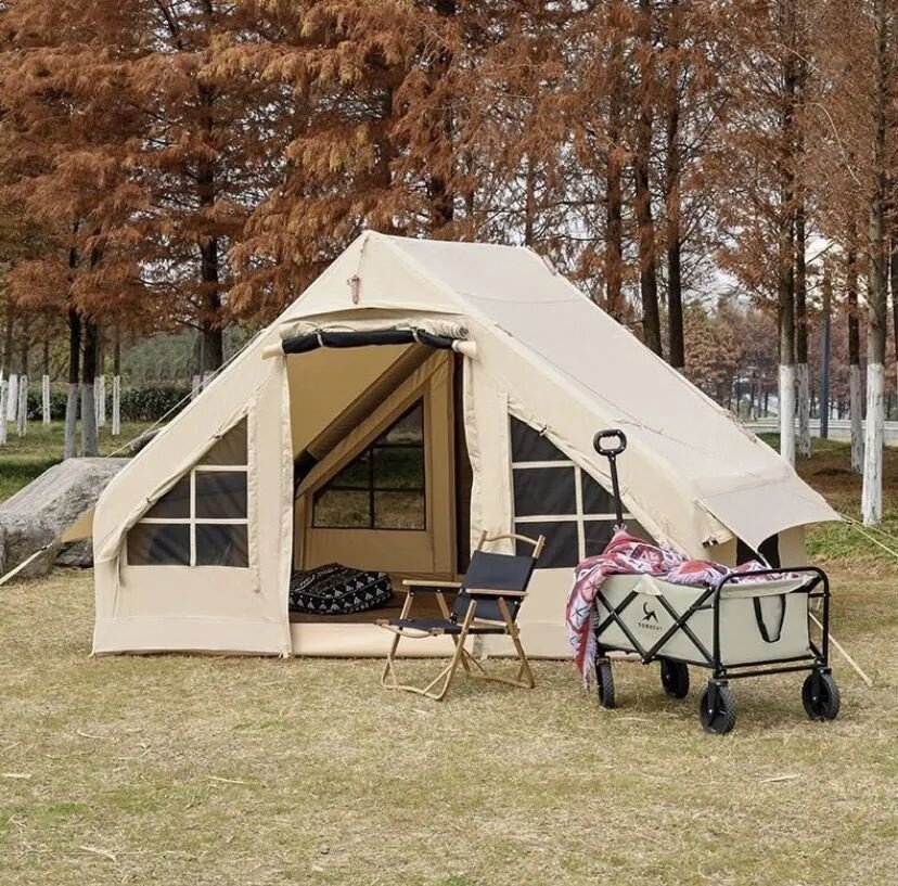 Палатка "Палатка-Дом", на надувном каркасе, 4-местная, бежевая