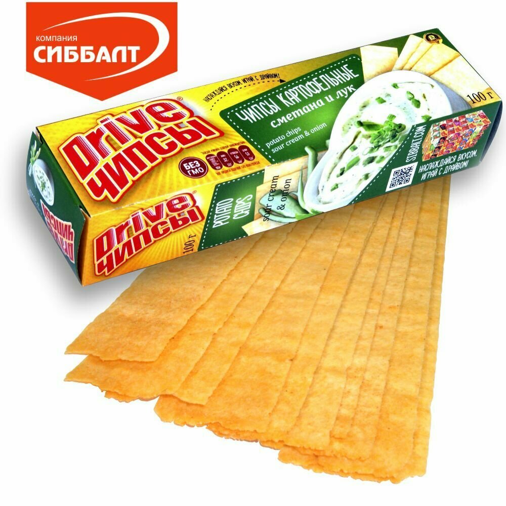Чипсы Drive картофельные со вкусом сметаны и лука (13 пачек)