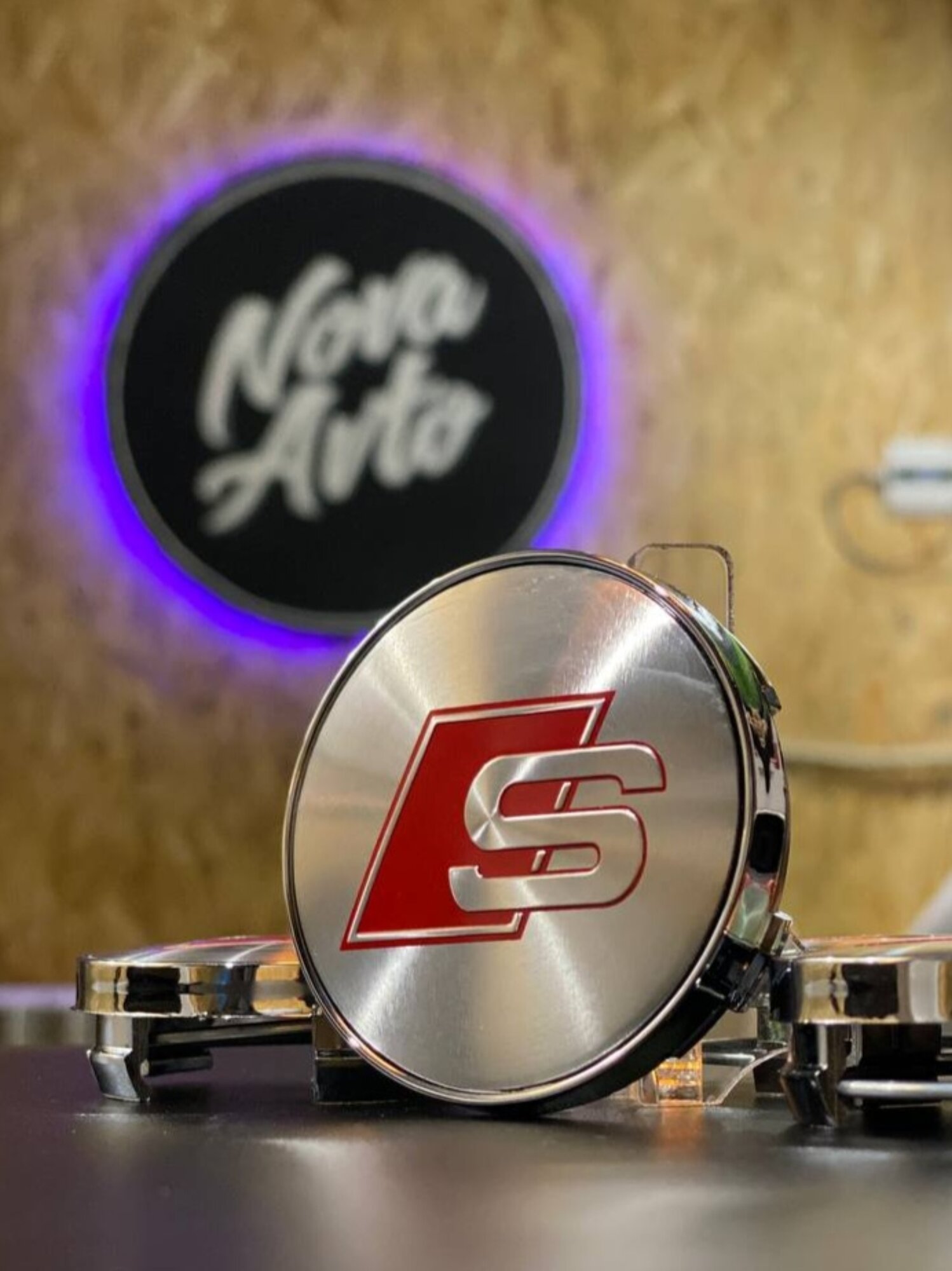 1шт, 60мм, Колпачок заглушка Ауди Audi на центральное отверстие (ступица) литых дисков S-line