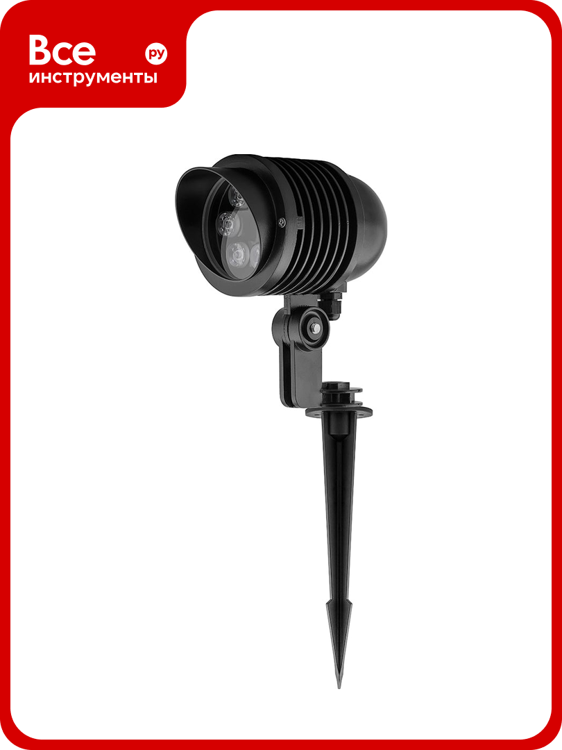 Тротуарный светодиодный светильник на колышке FERON SP2705 85-265V, 6W теплый белый IP65 32128, чёрный, для защиты