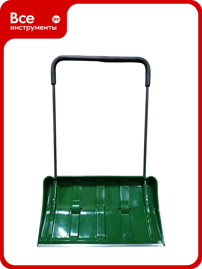 Пластиковый, LWI, морозостойкий скрепер на колесиках LWI GREEN №10 с мягкой утепляющей ручкой,