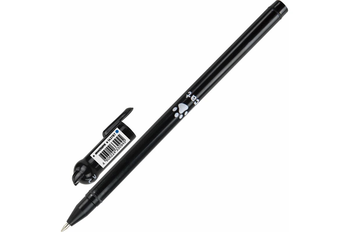 Юнландия Ручка шариковая фигурная Котик, корпус ассорти, синяя, узел 0,7 мм 1шт