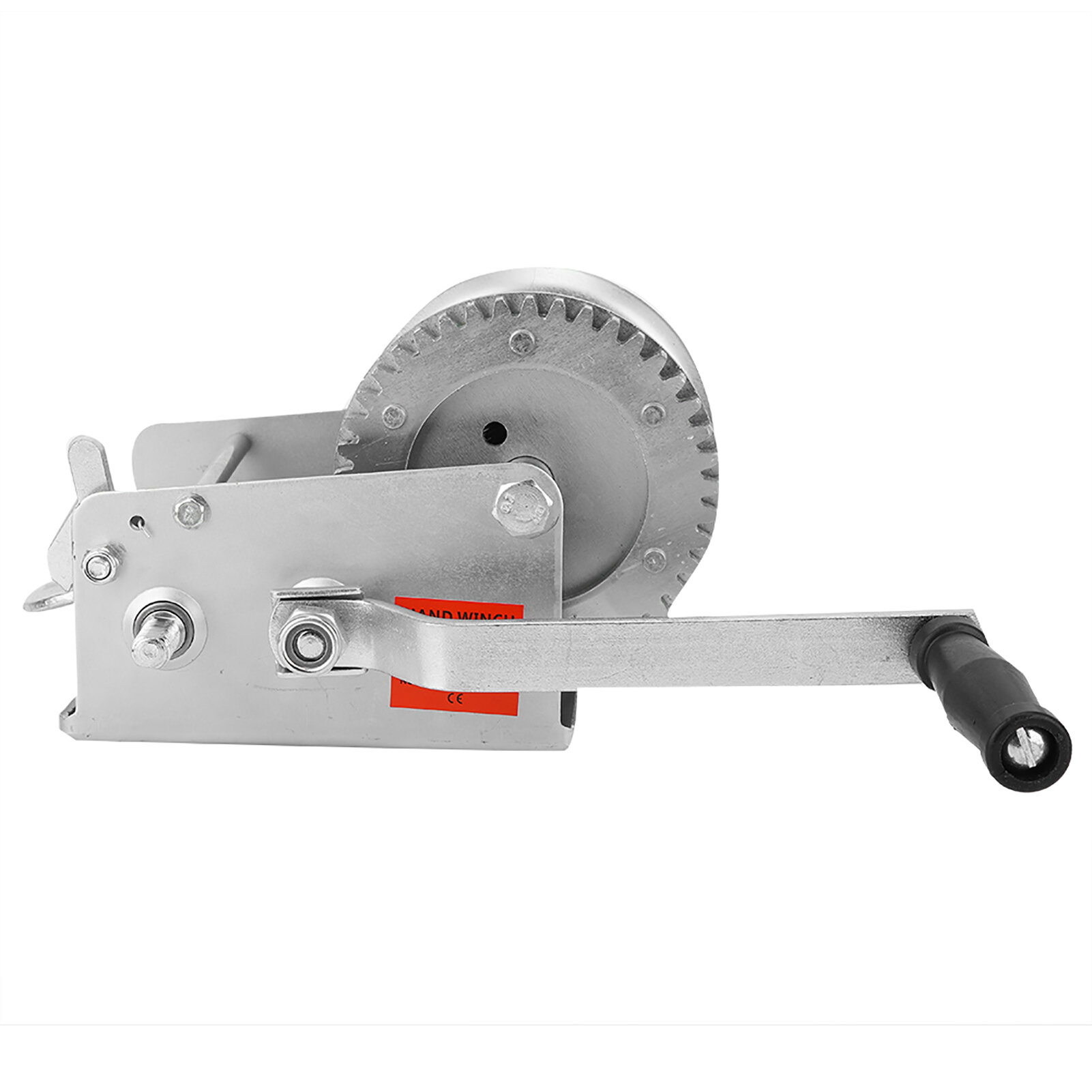 Ручная лебедка, 17x12 см, надежный механизм блокировки, легкое тяговое усилие, легкая лебедка, зубчатая передача, длительный срок службы, 10-метровый трос, подходит для прицепов, лодок и караванов.